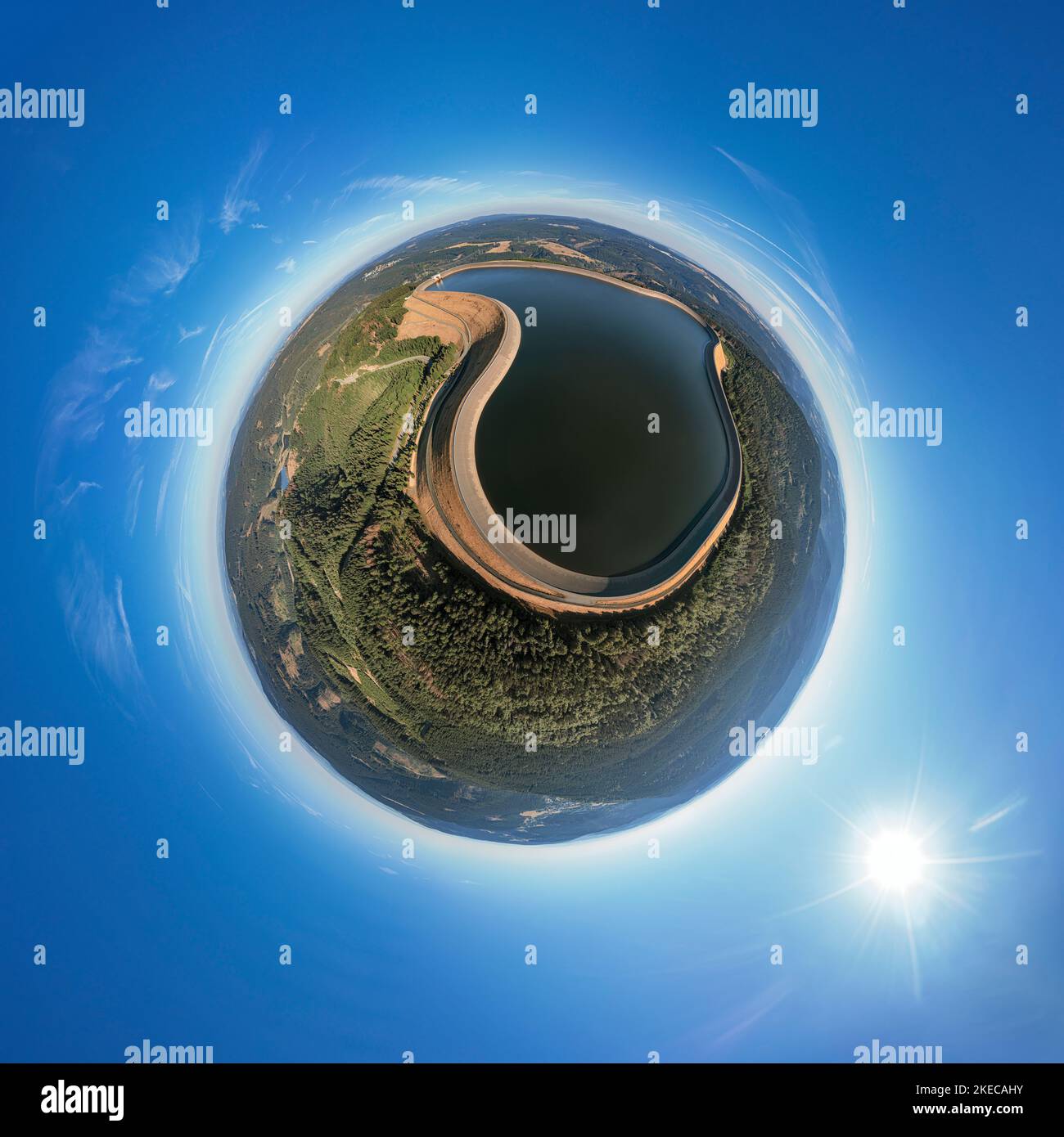 Germany, Thuringia, Goldisthal, upper basin, largest pumped storage ...