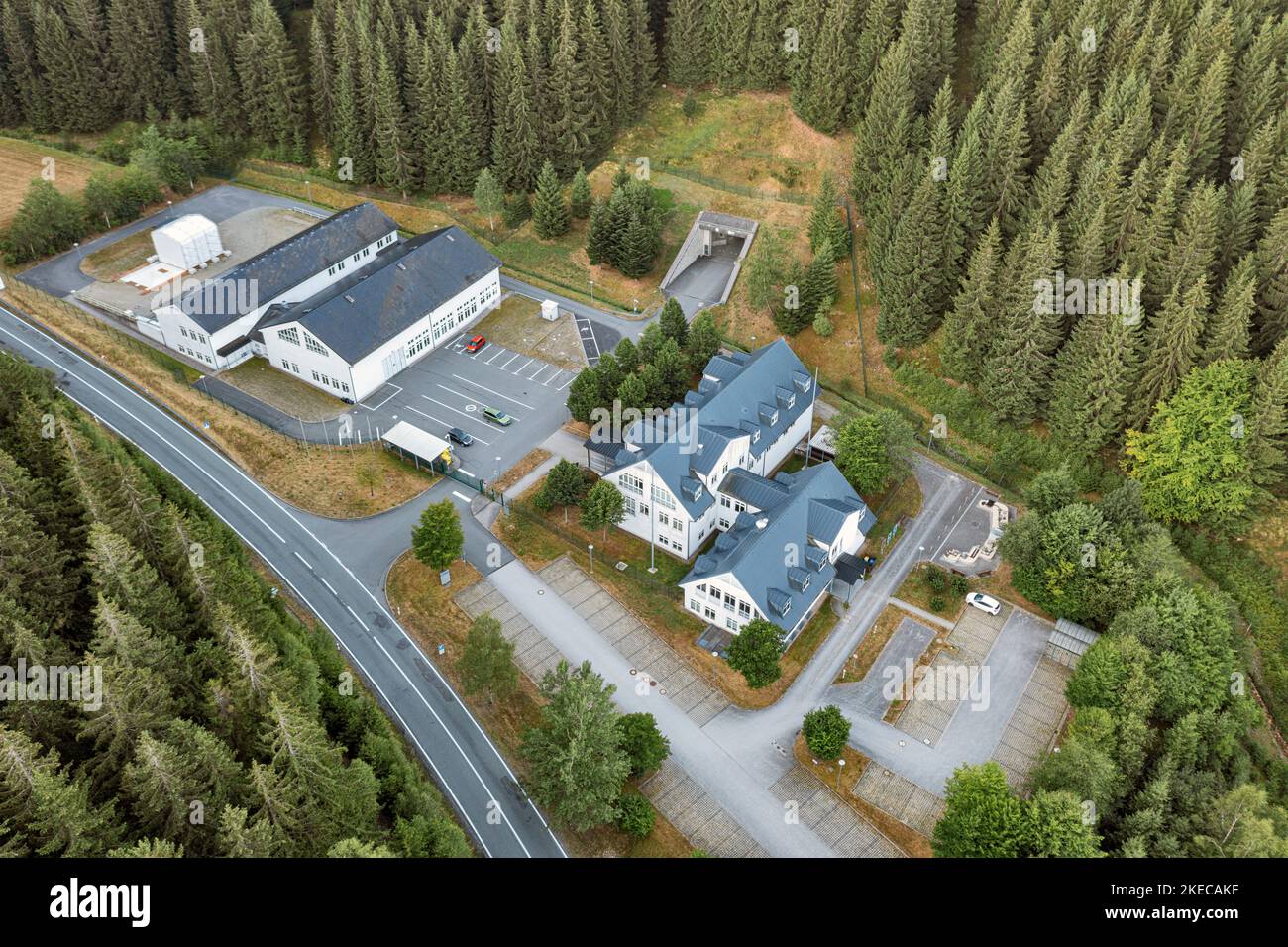 Germany, Thuringia, Goldisthal, operation building to the largest ...