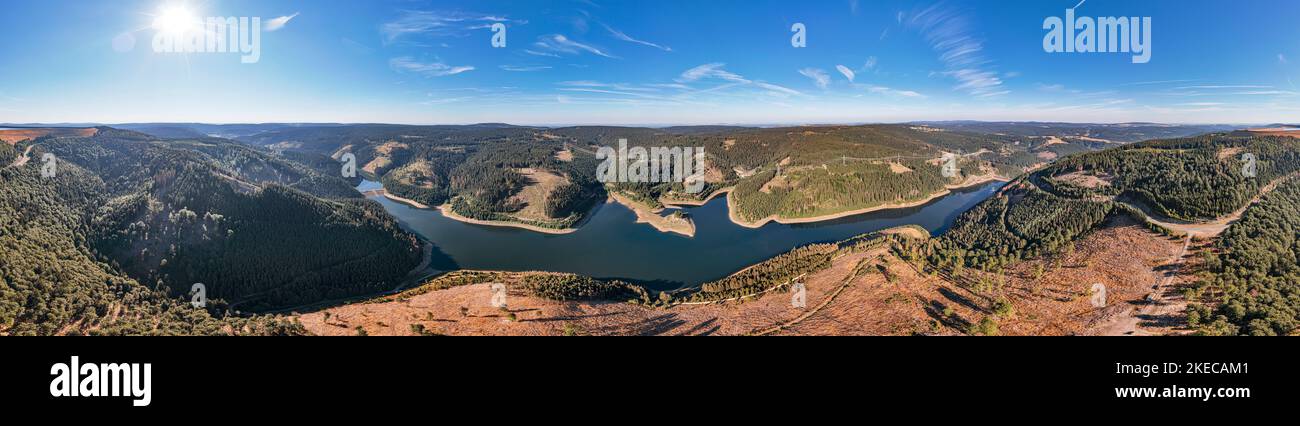 Germany, Thuringia, Goldisthal, reservoir, largest pumped storage power ...