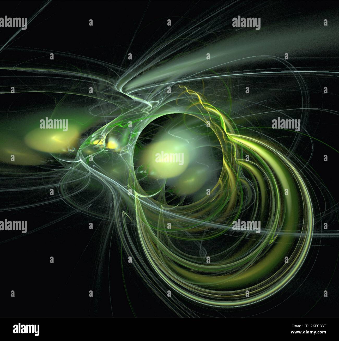 illustration of a green space planet star system, color graphics ...