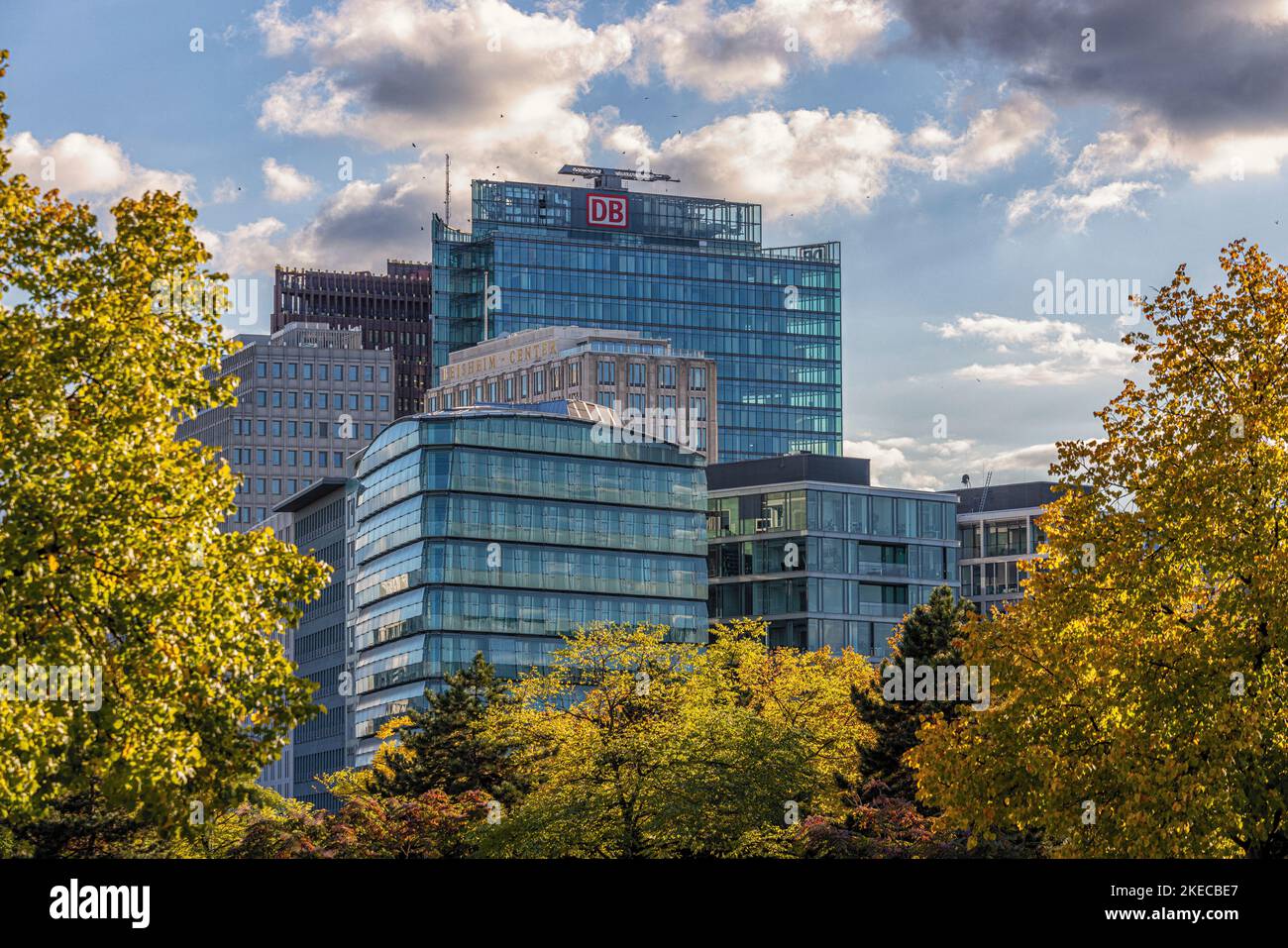 Skyscrapers at Potsdamer Platz in autumn. Berlin, Germany Stock Photo ...