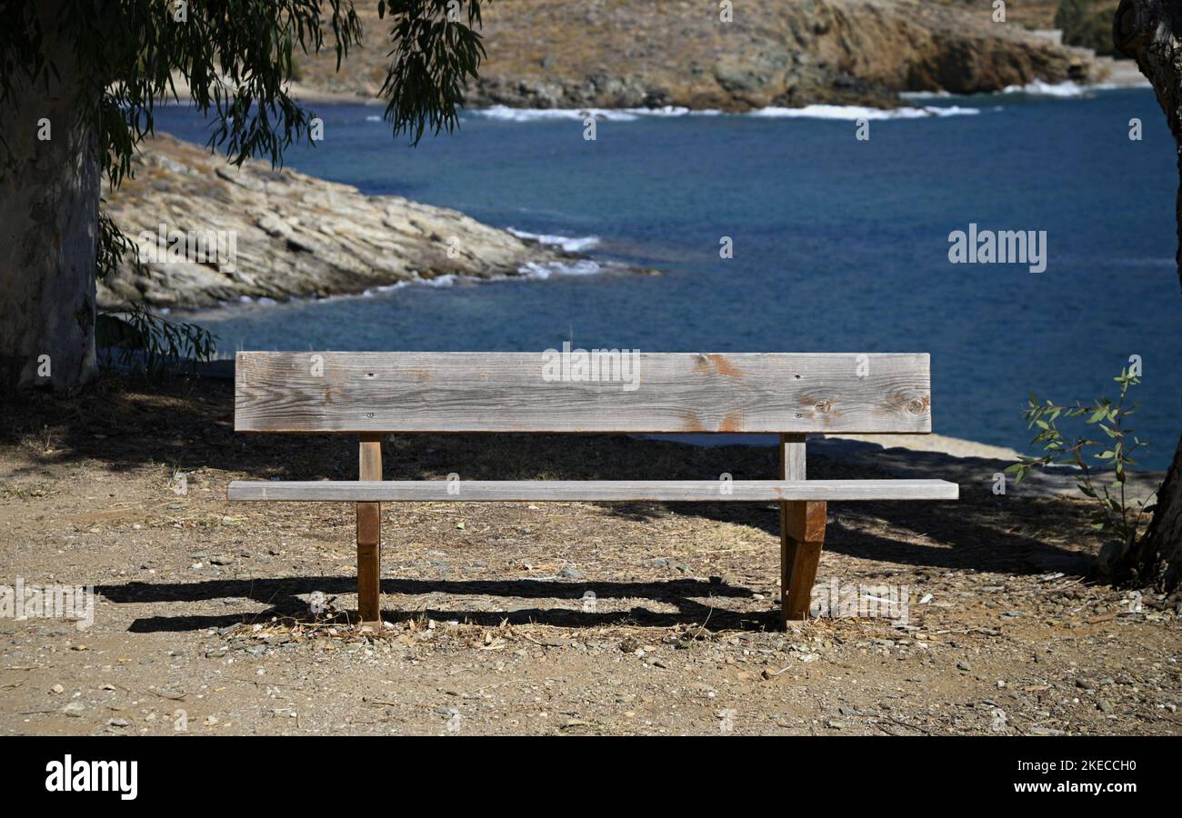 Scenic seascape on the coastline of Koundouros a traditional seaport ...