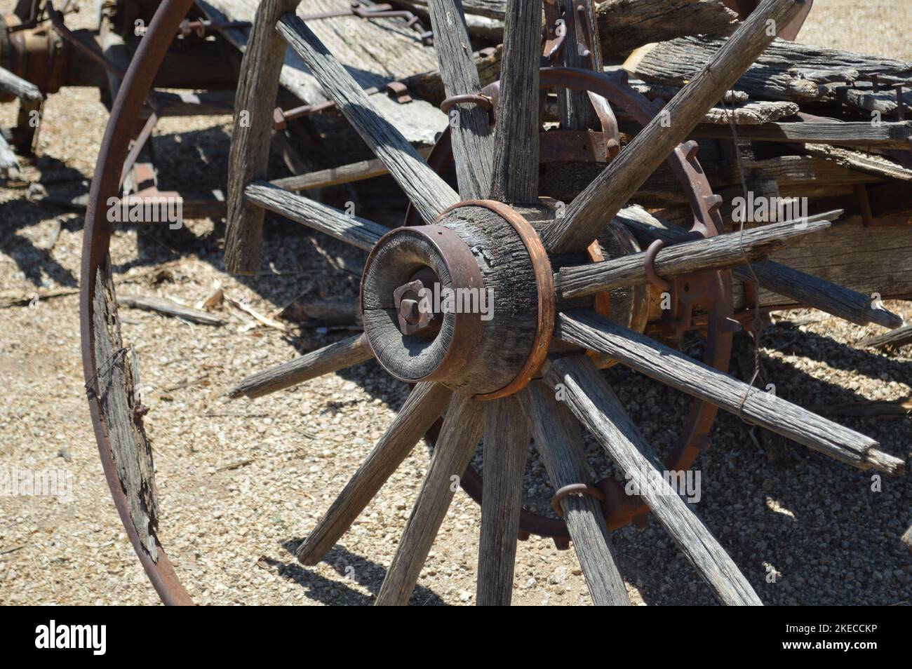 A closeup shot of a Decayed spoked wheel Stock Photo - Alamy