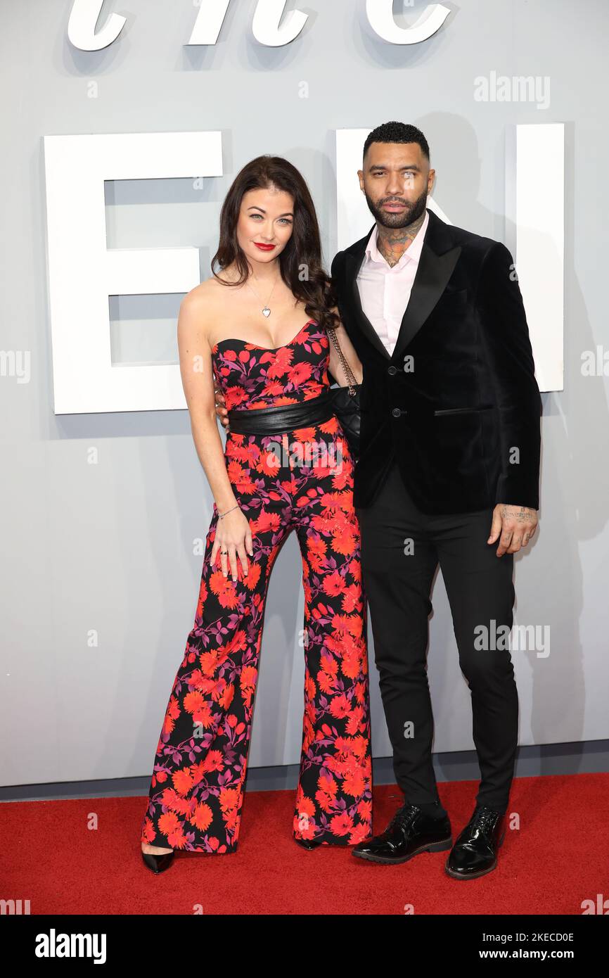 Jess Impiazzi and Jermaine Pennant attend the UK Premiere of "The Menu ...