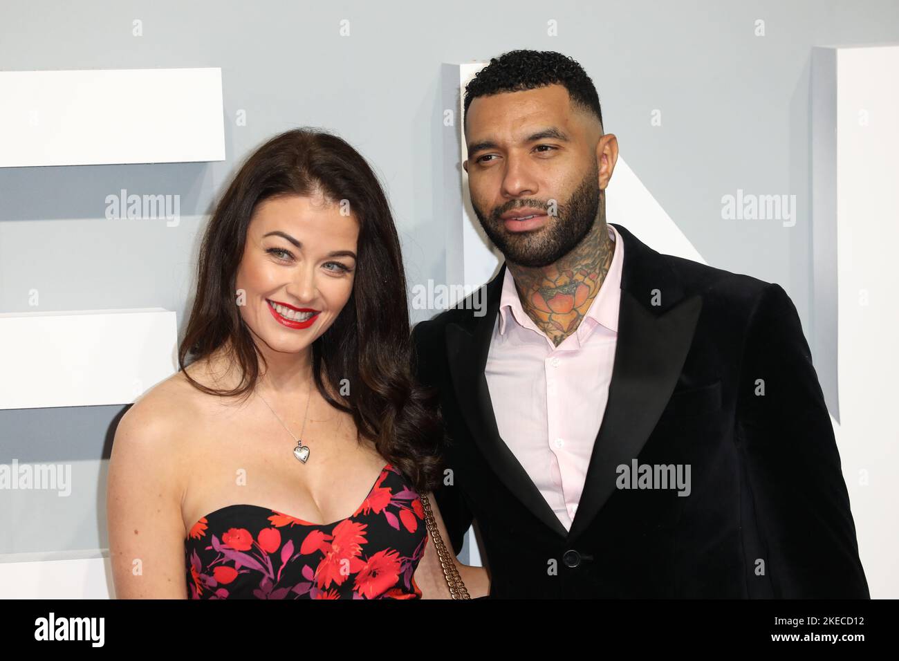 Jess Impiazzi and Jermaine Pennant attend the UK Premiere of "The Menu ...