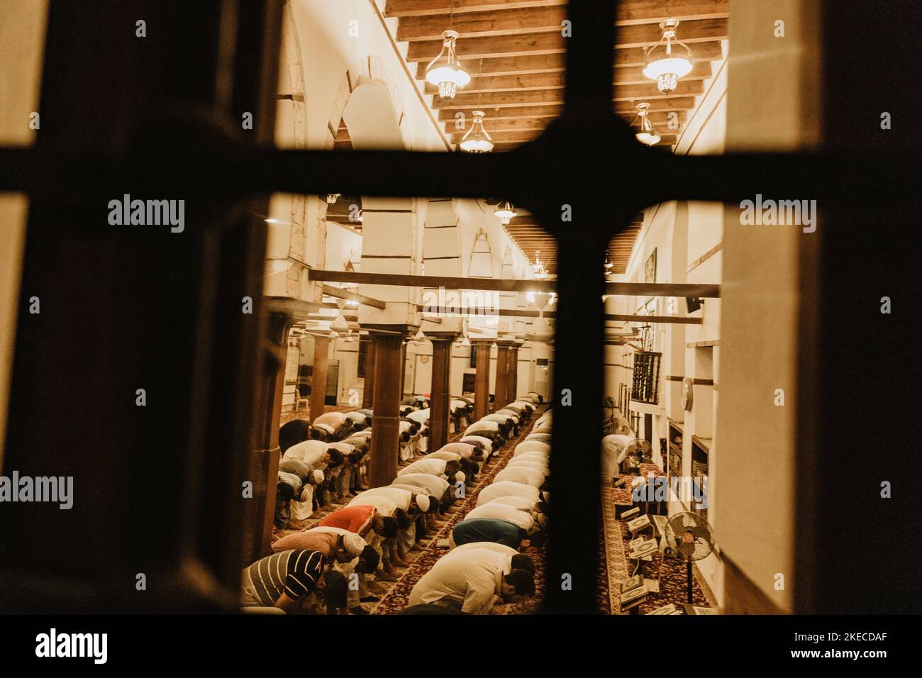 Saudi Arabia, Mecca province, Jeddah/Jeddah, prayer room, men, pray ...