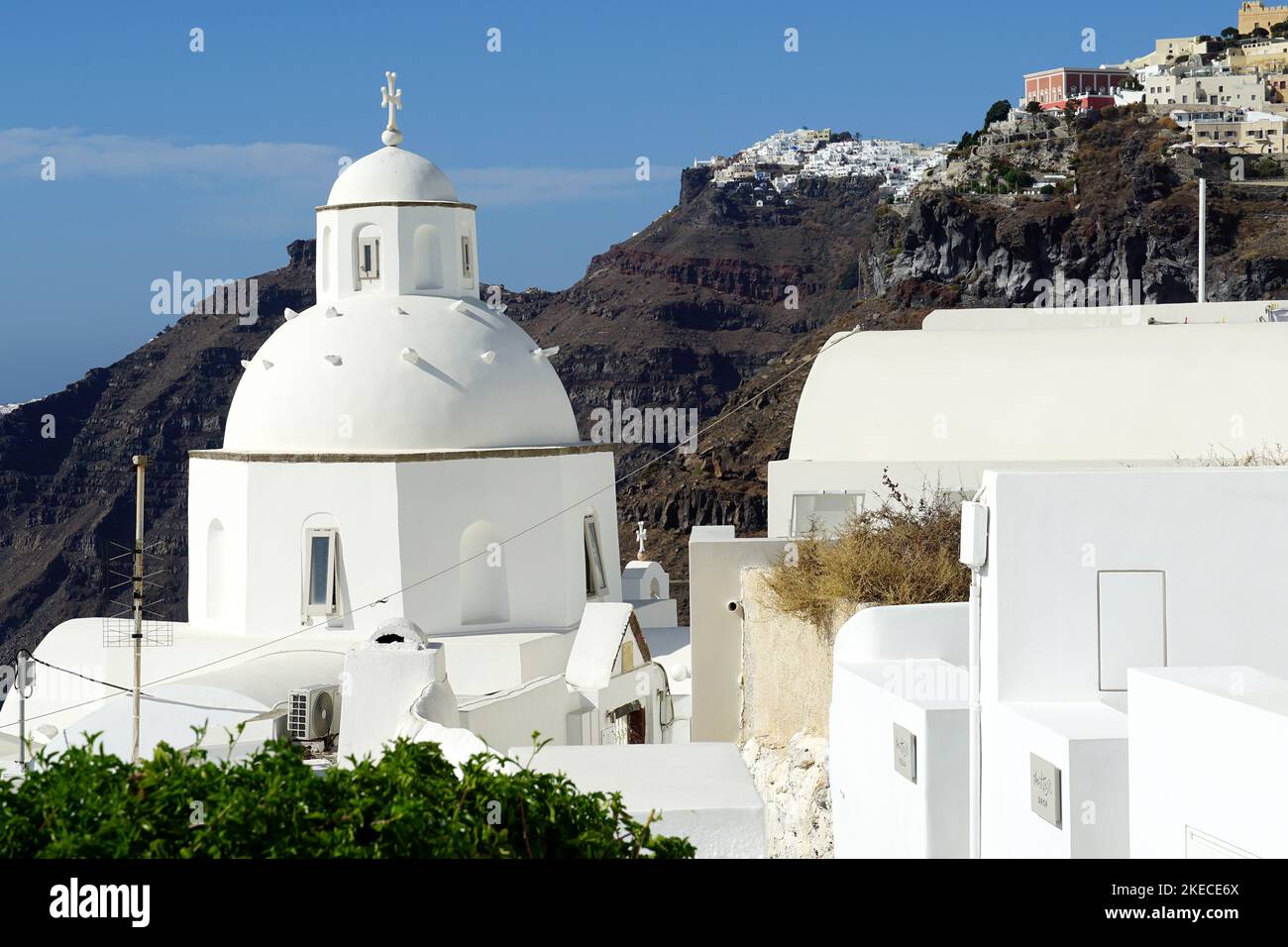 Holy Church of Agios Minas, Fira, Santorini, Greece, Europe Stock Photo ...