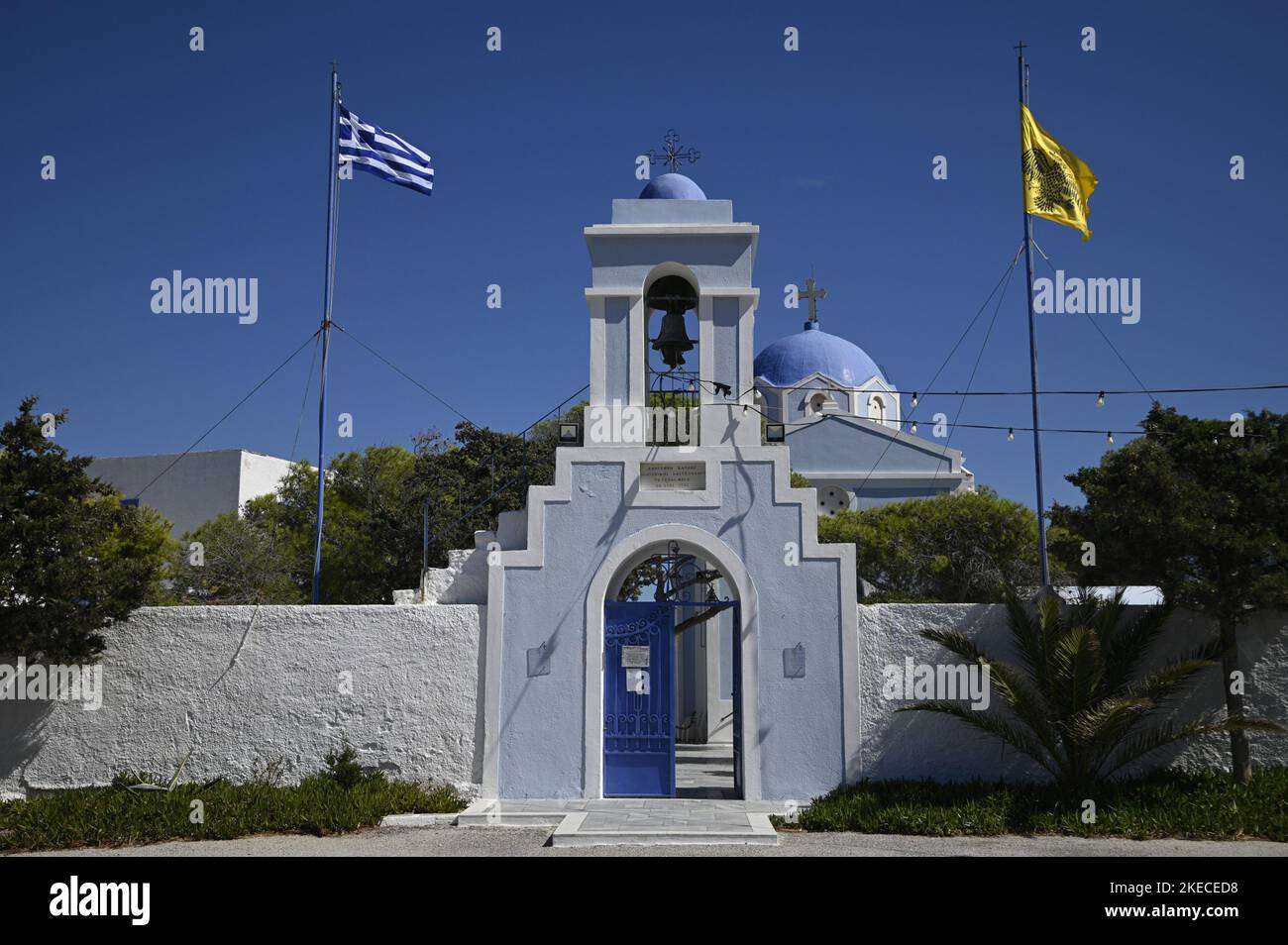 Landscape with scenic view of Panaghia Kastriani an 18th century Greek ...