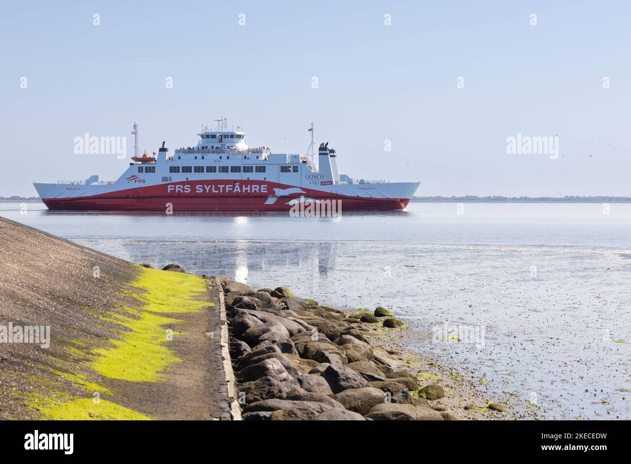 The car ferry departs from the island of Römö in Denmark to List on the ...