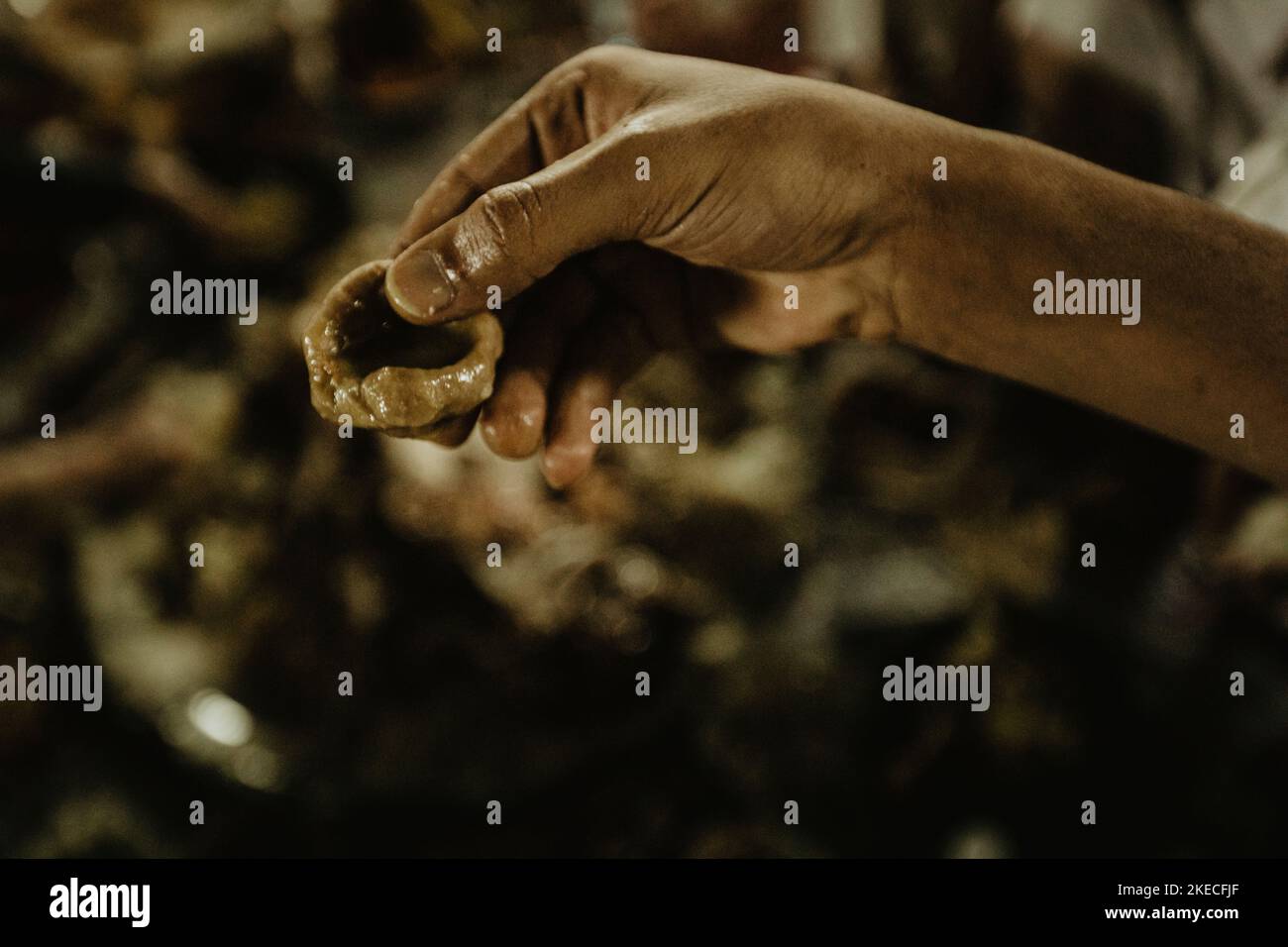 Saudi Arabia, Mecca province, Jeddah/Jeddah, hand, detail, dough, hold ...