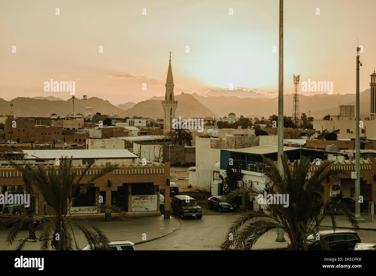 Saudi Arabia, Najran Province, Najran, city view, minaret Stock Photo ...