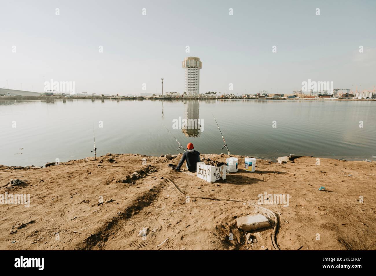 Saudi Arabia, Mecca province, Jeddah/Jeddah, shore, angler Stock Photo ...