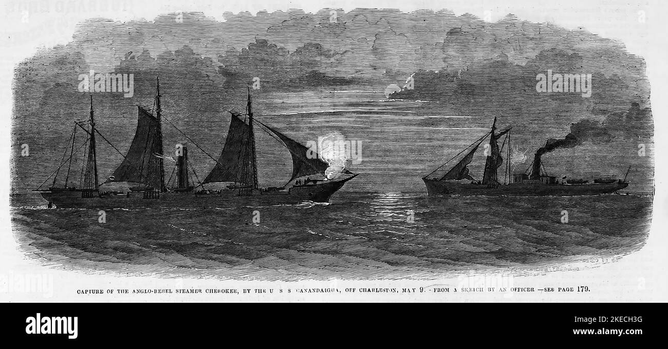 Capture of the Anglo-Rebel steamer Cherokee, by the U. S. S ...