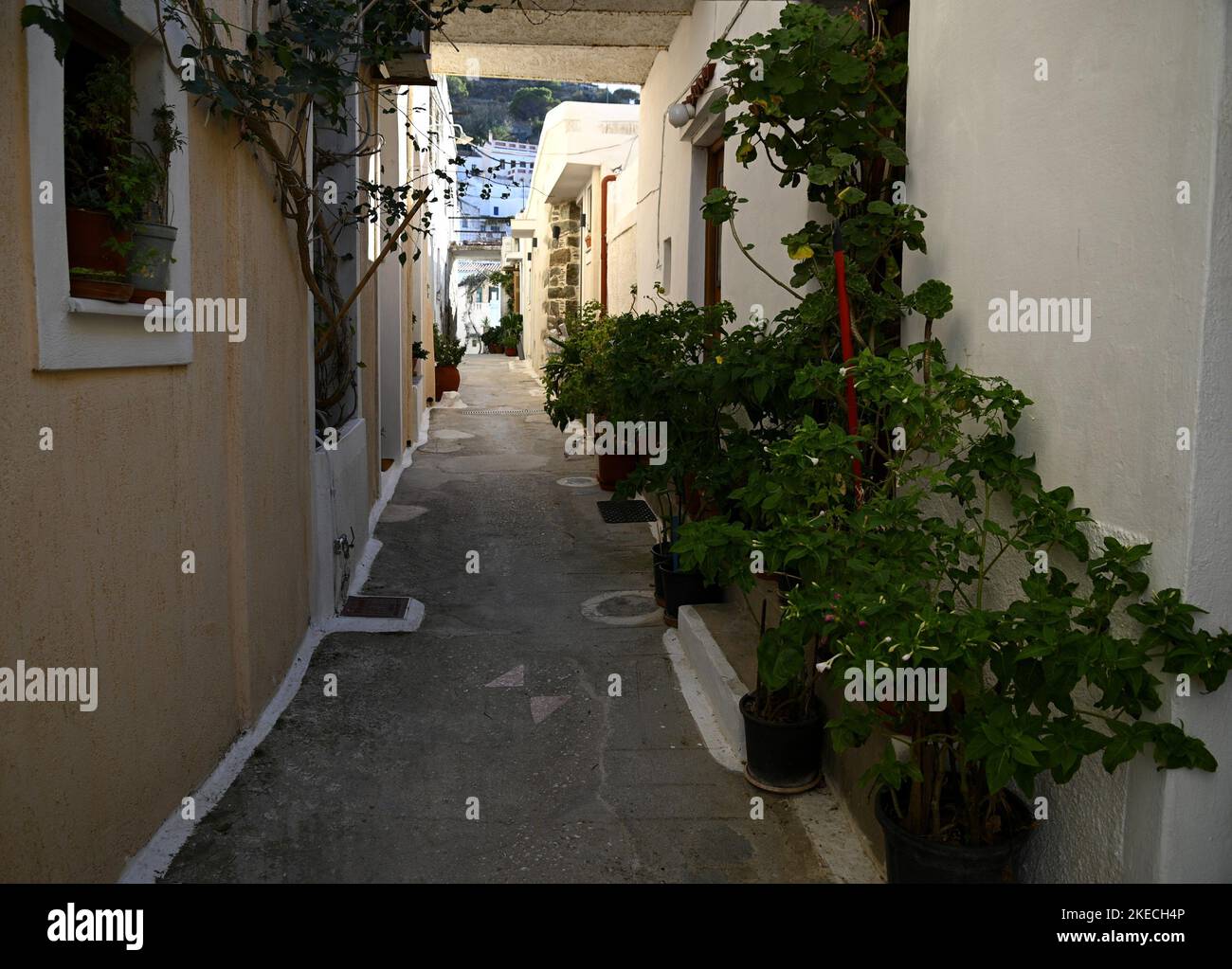 Landscape with scenic view of old traditional rural architecture on the ...