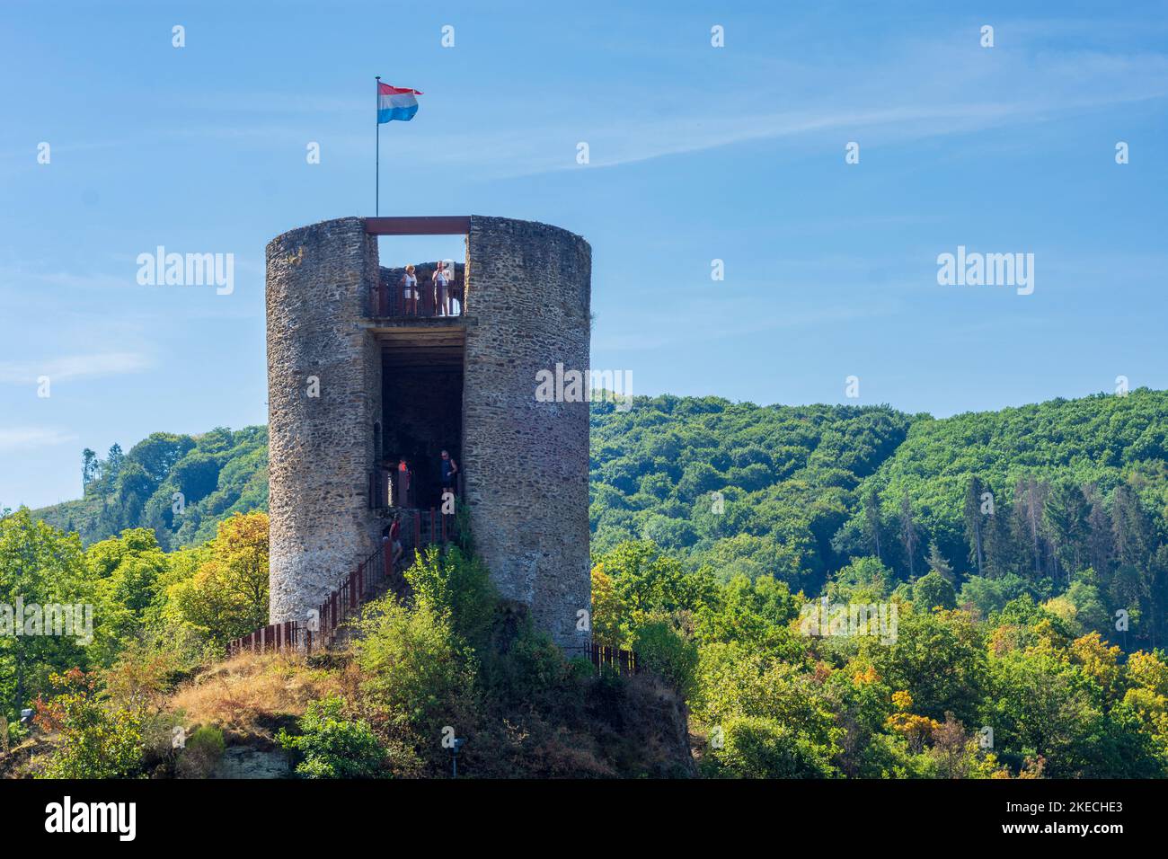 Esch-sur-Sure (Esch-Sauer), Esch-sur-Sure Castle in Luxembourg Stock ...