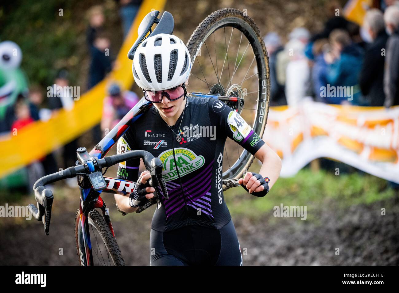 Alexe De Raedemaeker pictured in action during the women's elite race ...