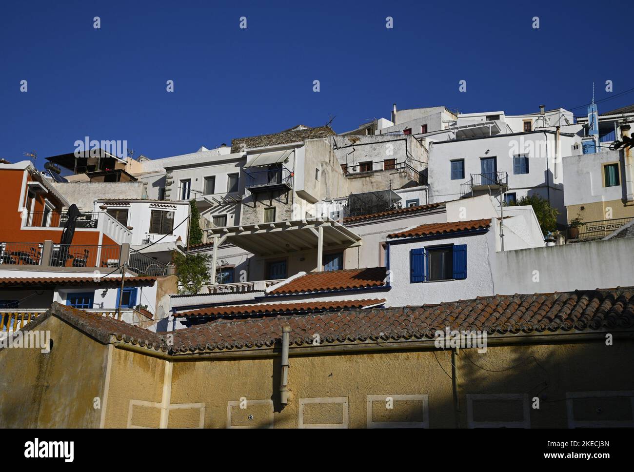 Landscape with panoramic view of Ioulida the ancient capital of Kea ...
