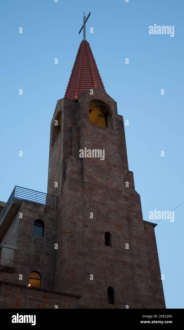 Tower, Saint Elias Maronite Church, Beirut, Lebanon Stock Photo - Alamy