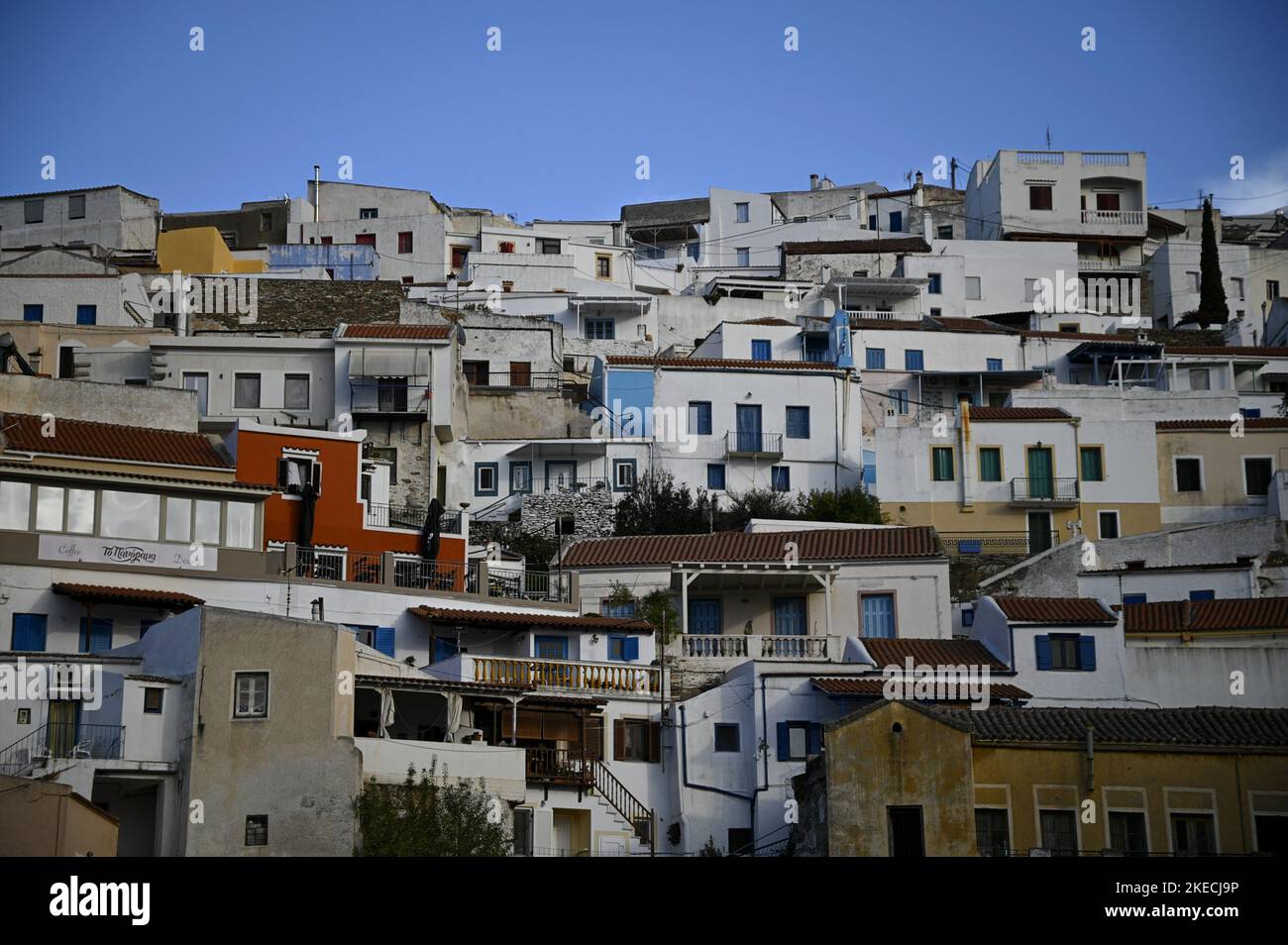 Landscape with panoramic view of Ioulida the ancient capital of Kea ...