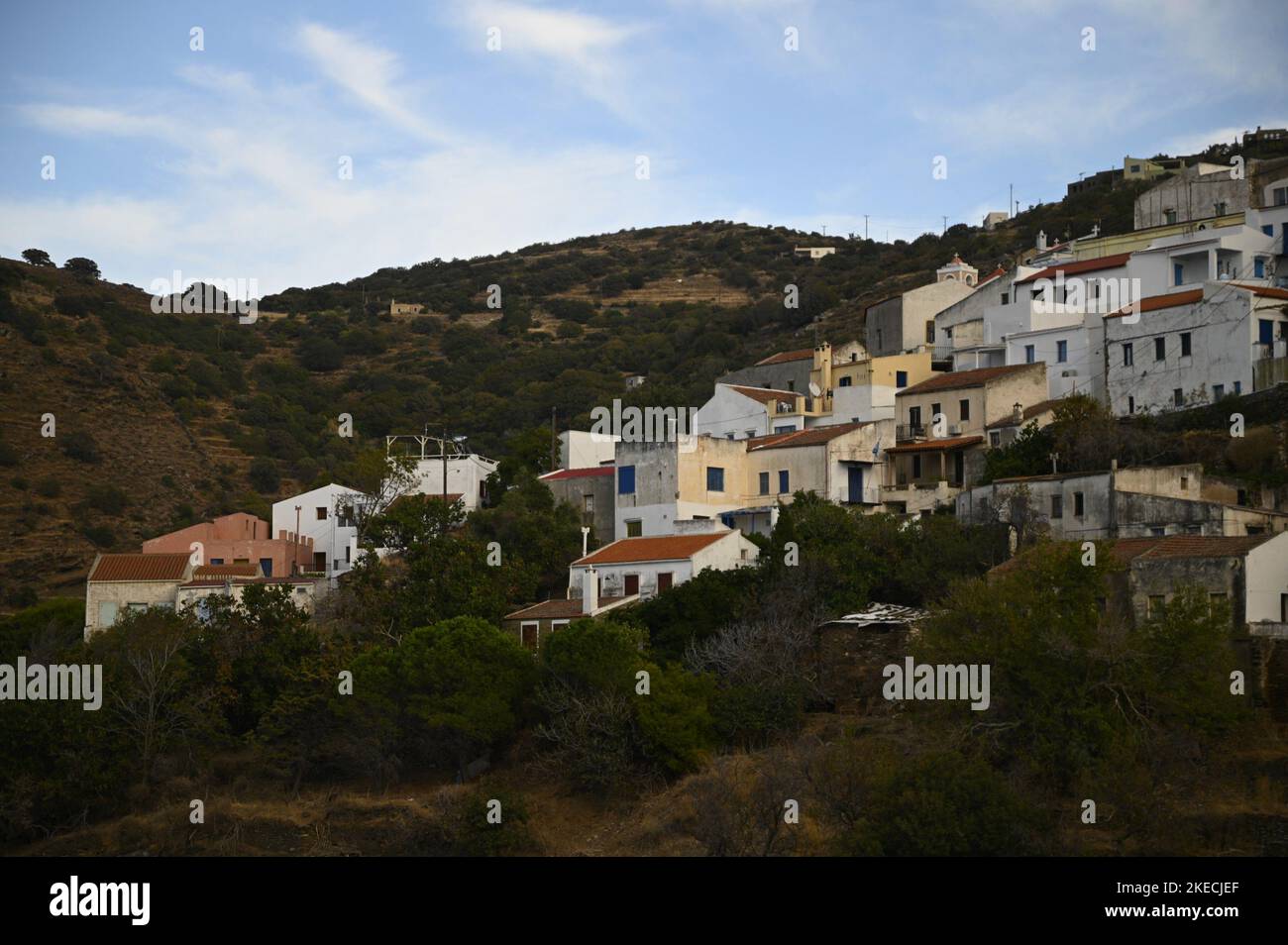 Landscape with panoramic view of Ioulida the ancient capital of Kea ...