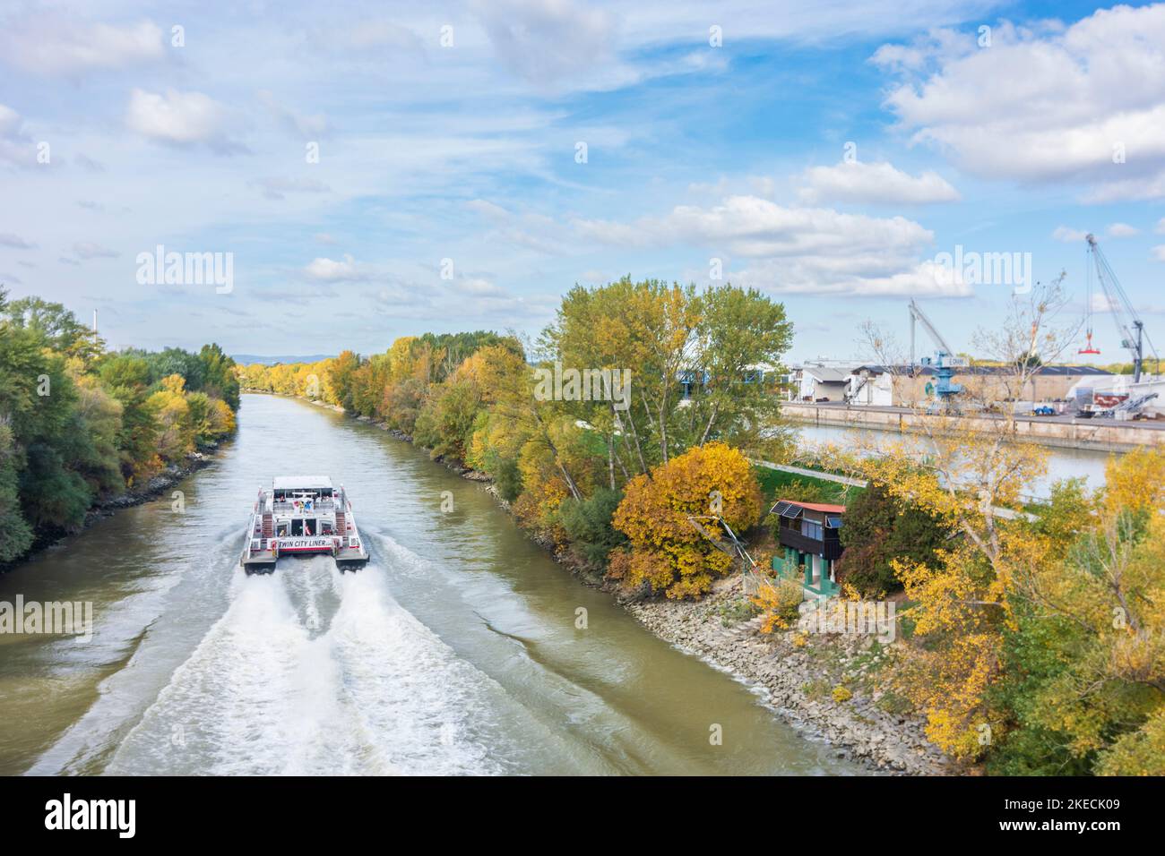 Vienna, river Donaukanal, passenger ship Twin City Liner in 02 ...