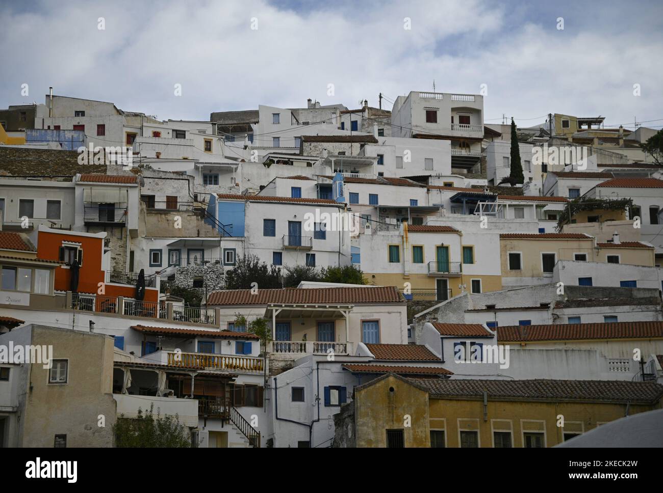 Landscape with panoramic view of Ioulida the ancient capital of Kea ...