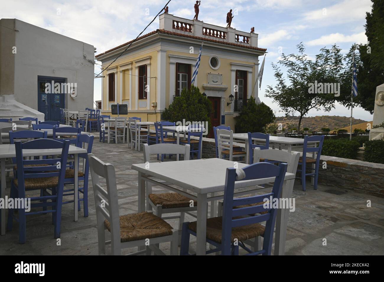 Landscape with scenic view of the Neoclassical Town Hall by Ernst ...