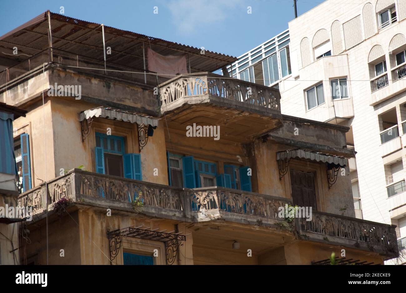 Traditional Style Building, Sanayeh, Beirut, Lebanon. Old building in ...