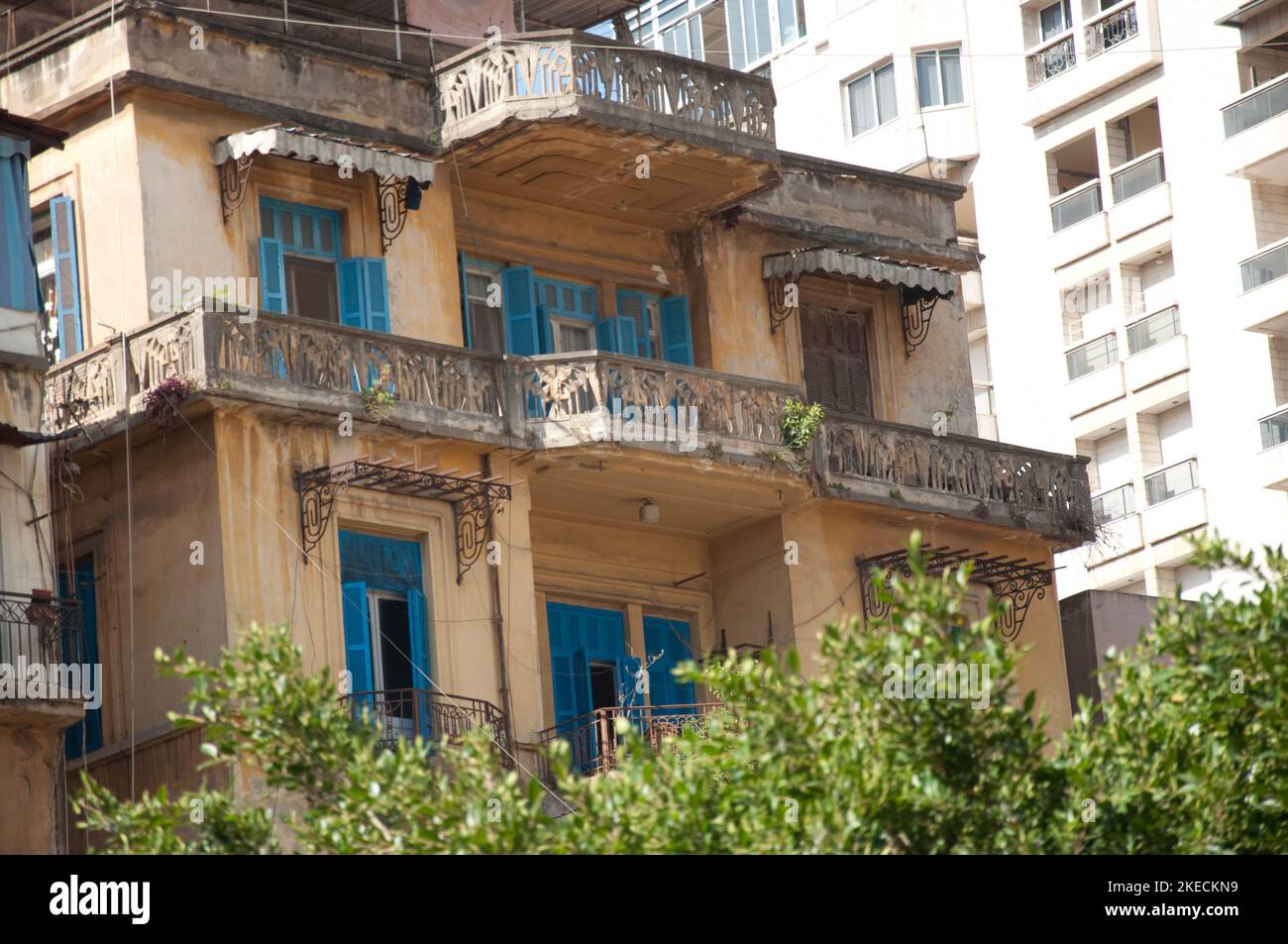 Traditional Style Building, Sanayeh, Beirut, Lebanon. Old building in ...