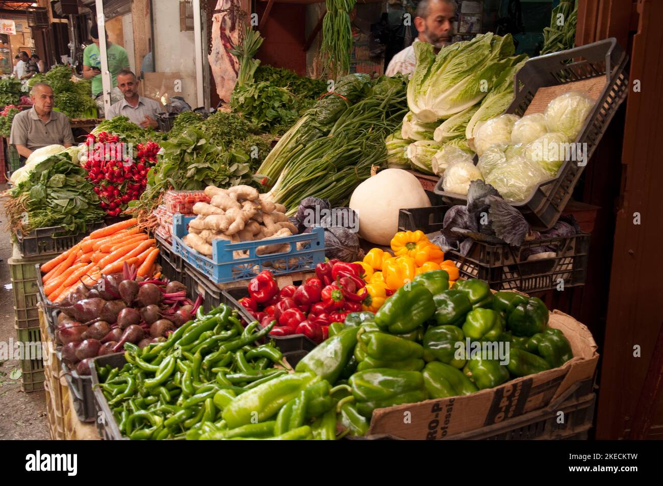 Vegetable Stall, Tripoli Souk, Tripoli, Lebanon. Huge array of fresh ...