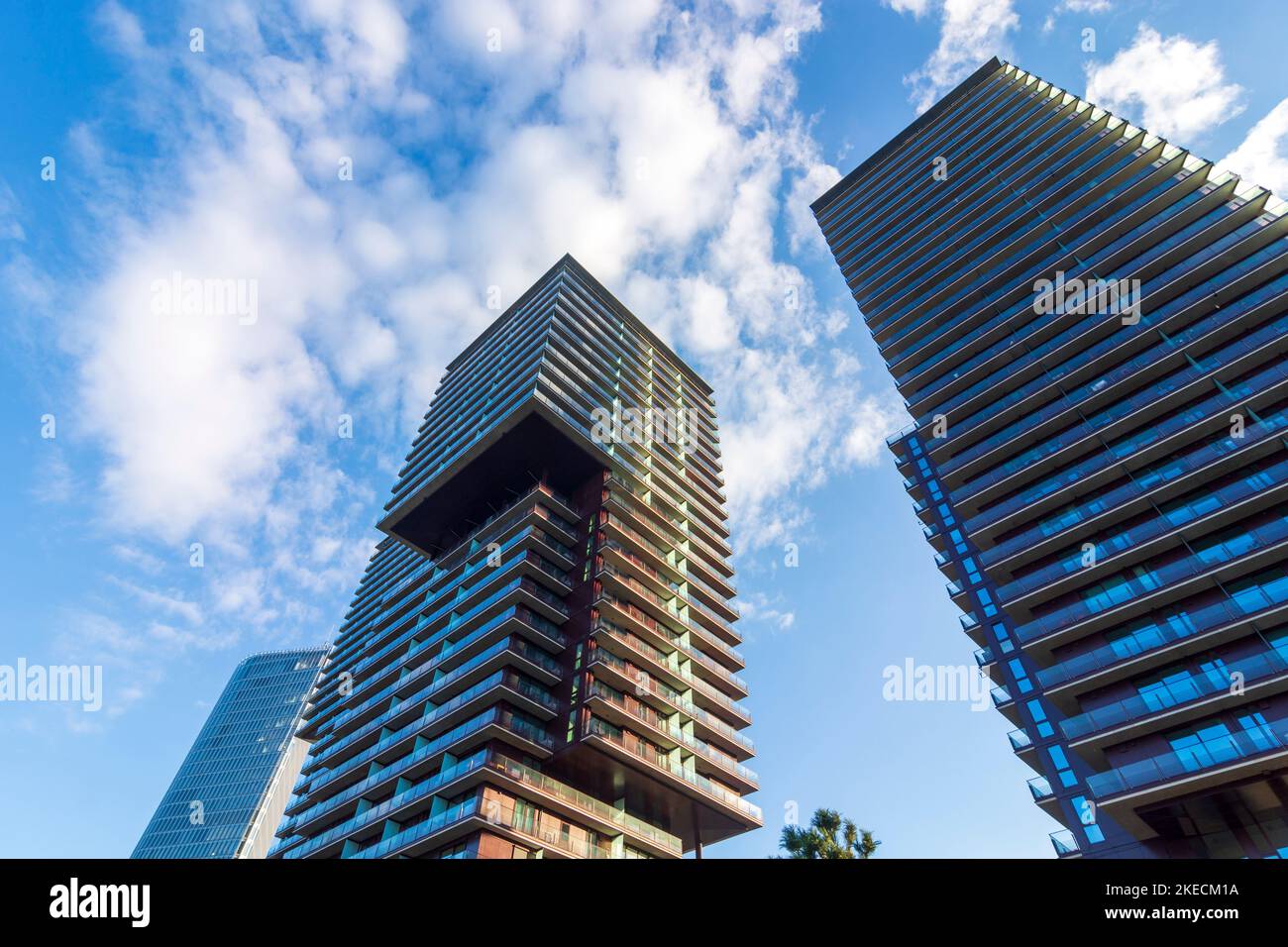 Vienna, high-rises TrIIIple Towers, Austro Tower (left) in 03 ...