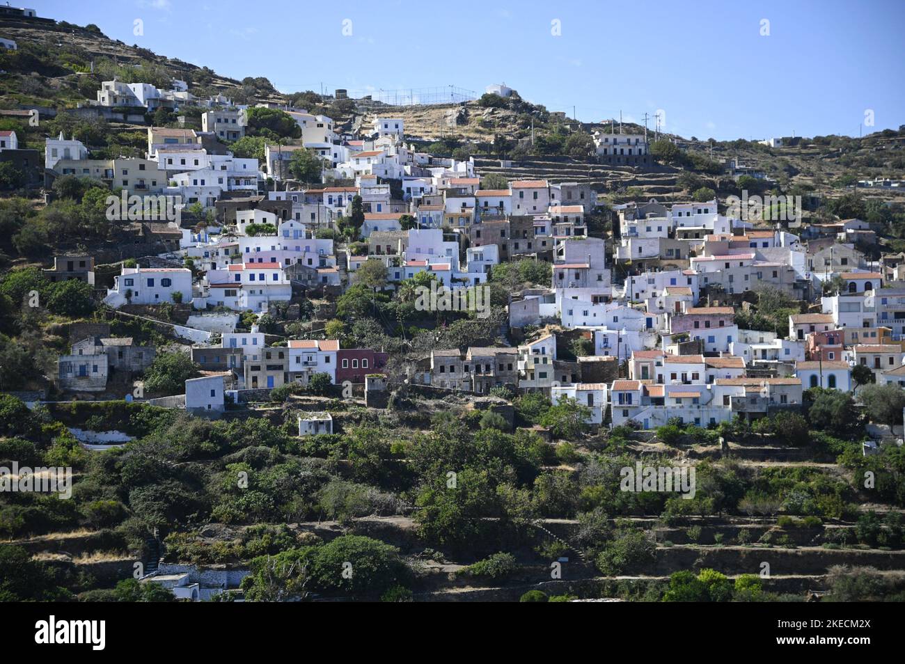 Landscape with panoramic view of Ioulida the ancient capital of Kea ...