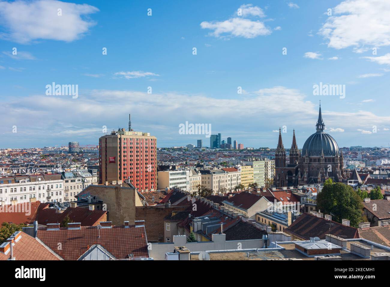Vienna, church Maria vom Siege, high-rises at Wienerberg in 00 ...