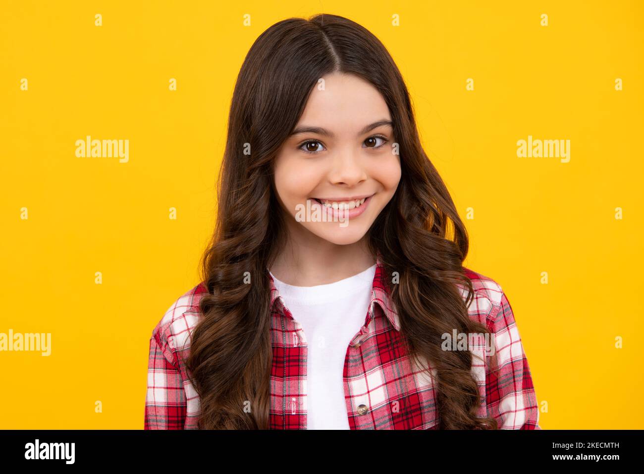 Close-up portrait of girl teen face. Portrait of a cute teen child ...