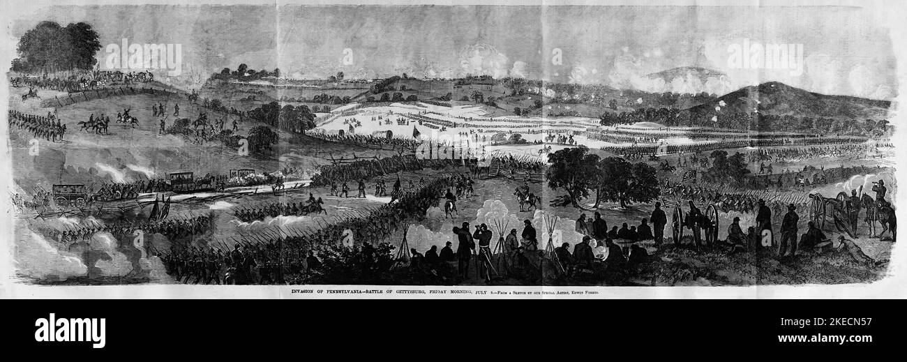 Battle of gettysburg panorama Black and White Stock Photos & Images - Alamy