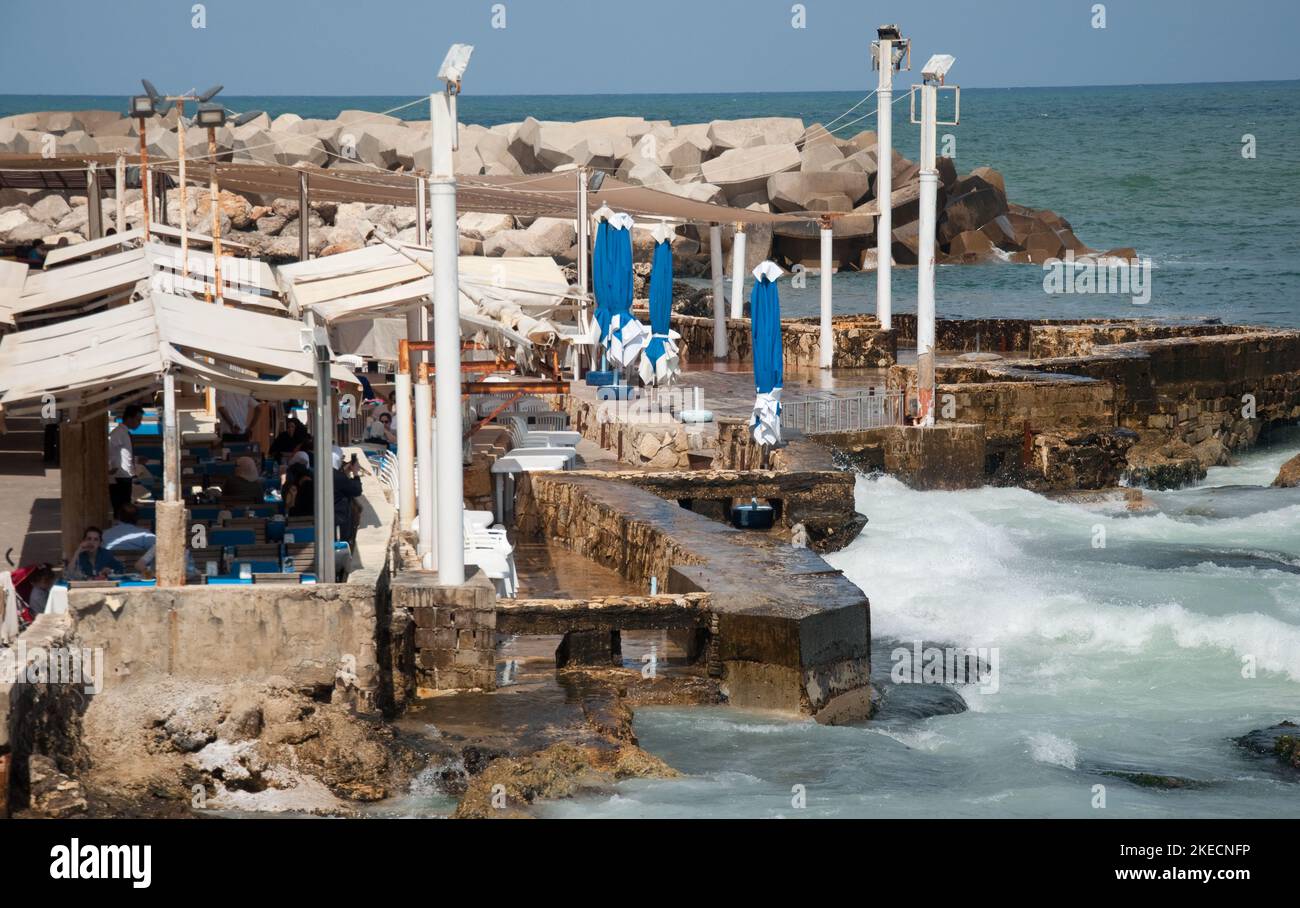 Cafe at the Waterfront, Corniche, Beirut, Lebanon Stock Photo - Alamy