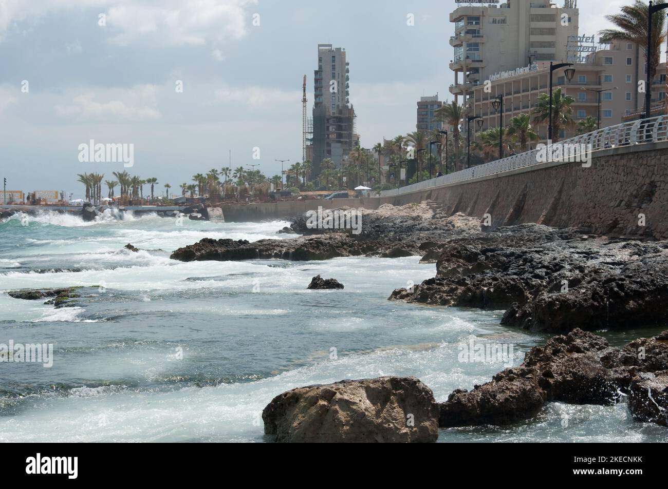 Sea and High Buildings, Corniche, Beirut, Lebanon Stock Photo - Alamy