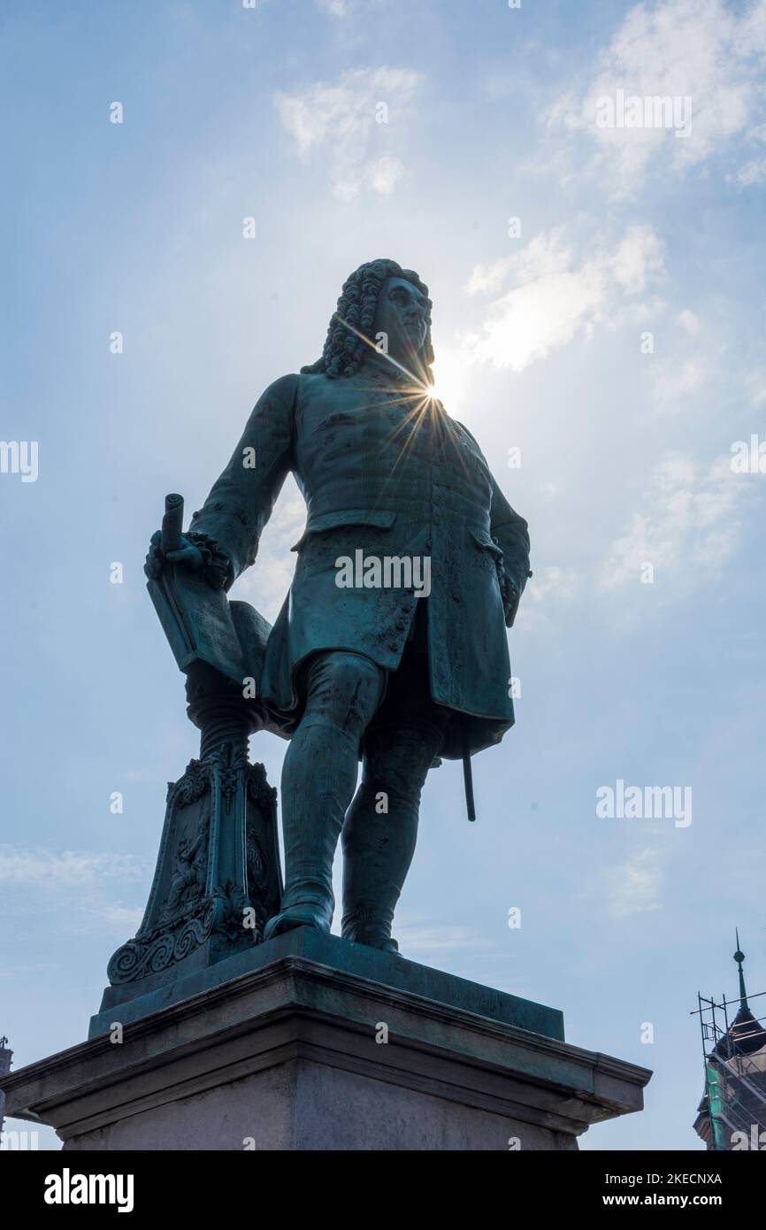 Halle (Saale), Händel monument in Saxony-Anhalt, Germany Stock Photo ...