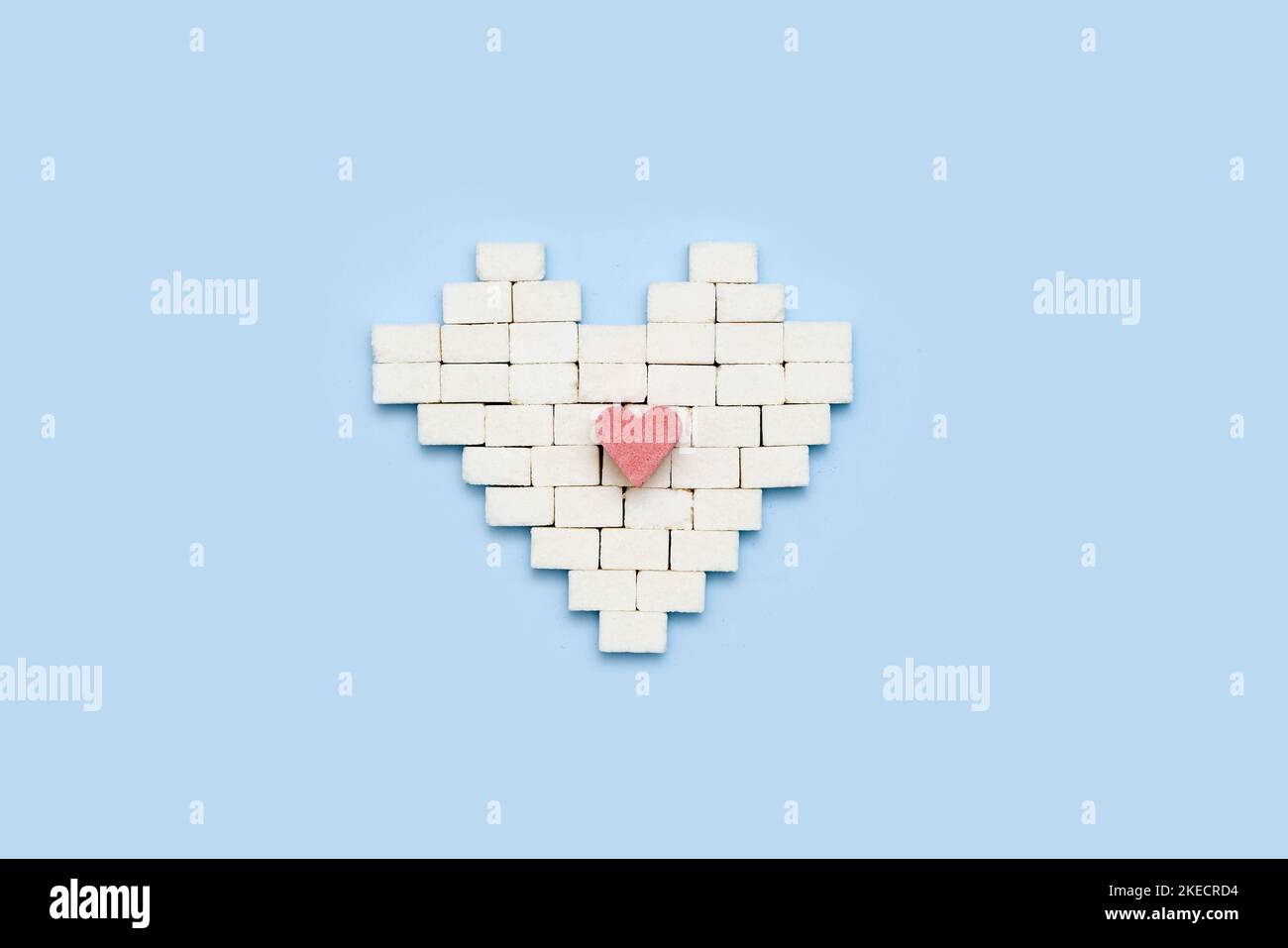 a heart made out of white cubes with a red heart in the middle on a ...