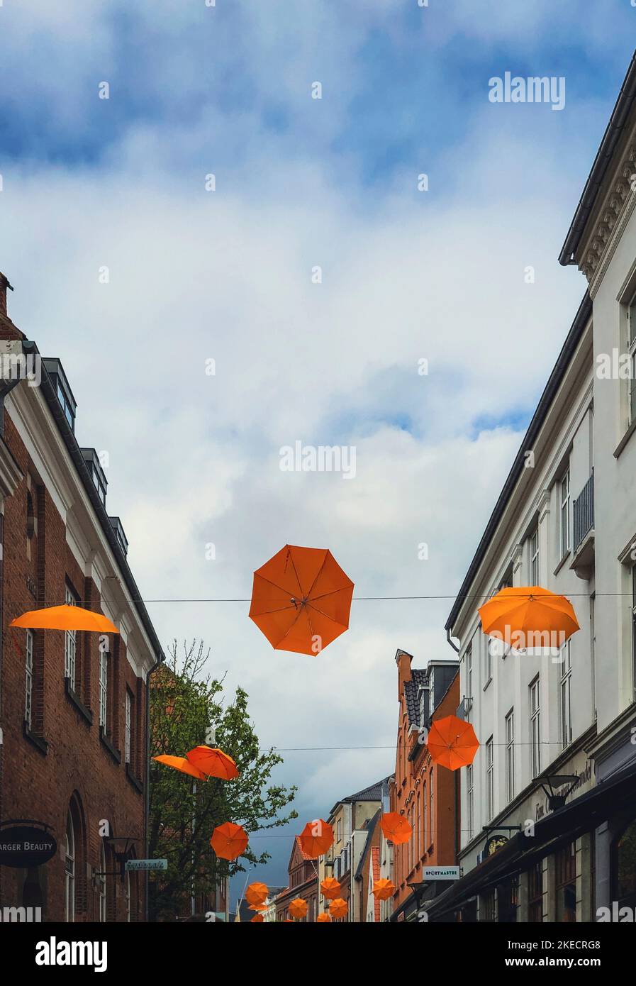 Apenrade, city, house, umbrella, center, downtown, Denmark Stock Photo ...