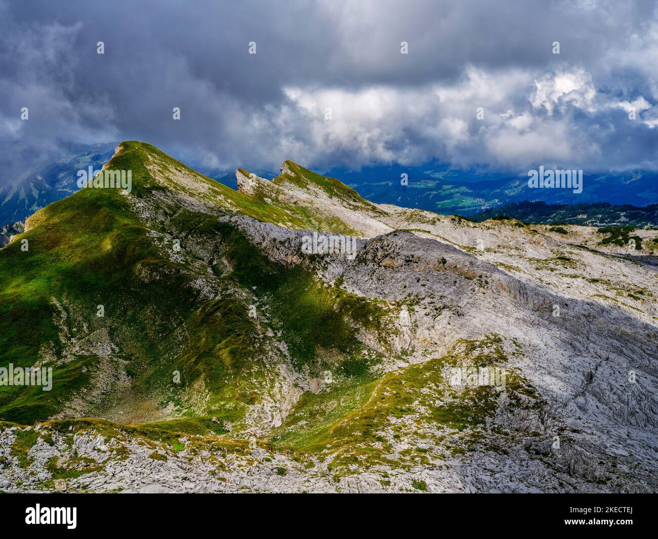On the Gottesacker plateau below the Hohen Ifen in the Allgäu Alps ...