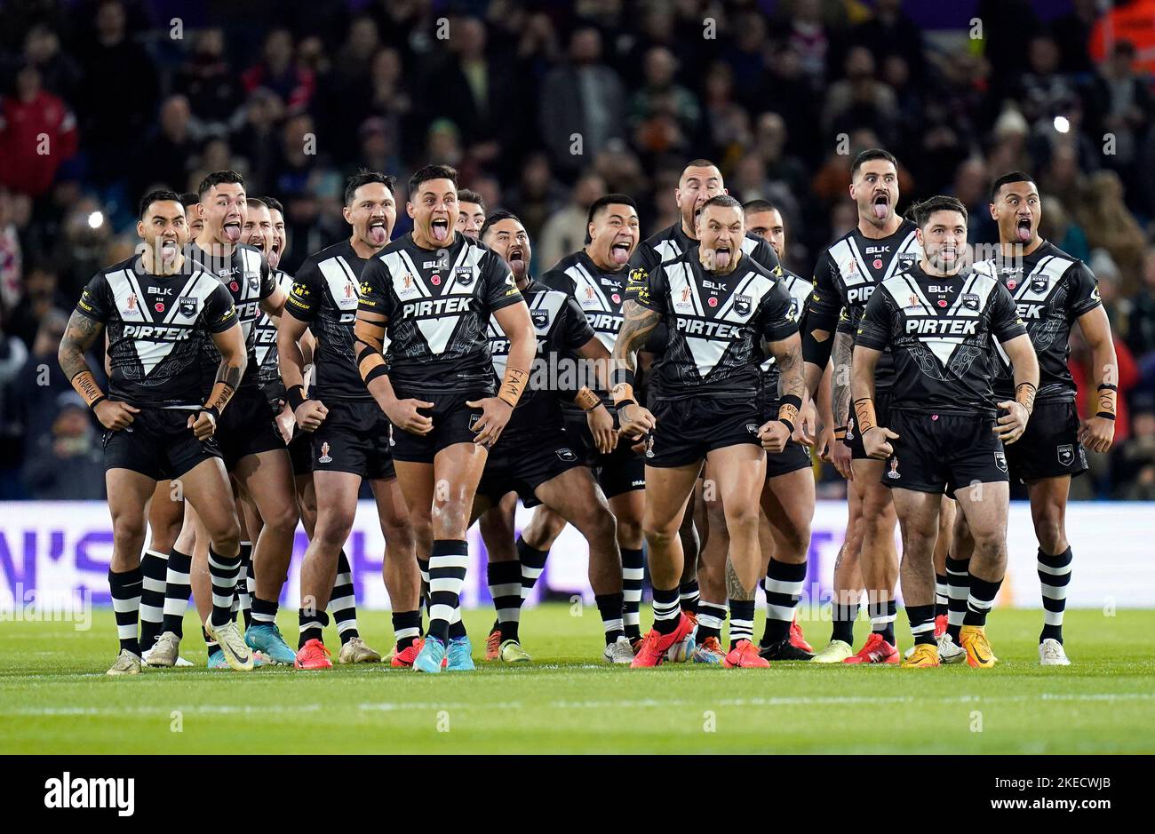 New Zealand perform a Haka in front of the Australias team before the ...