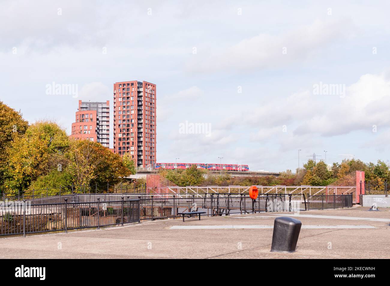 massive shipping bollards, old docks, east india dock basin Stock Photo ...