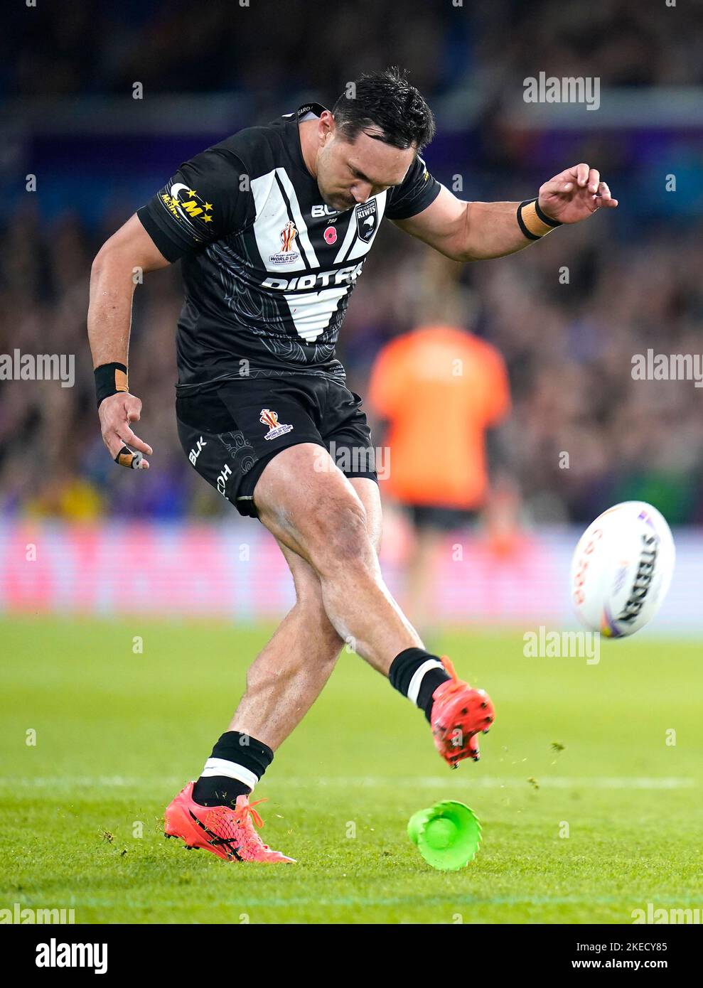 New Zealand's Jordan Rapana scores his side's first conversion of the ...