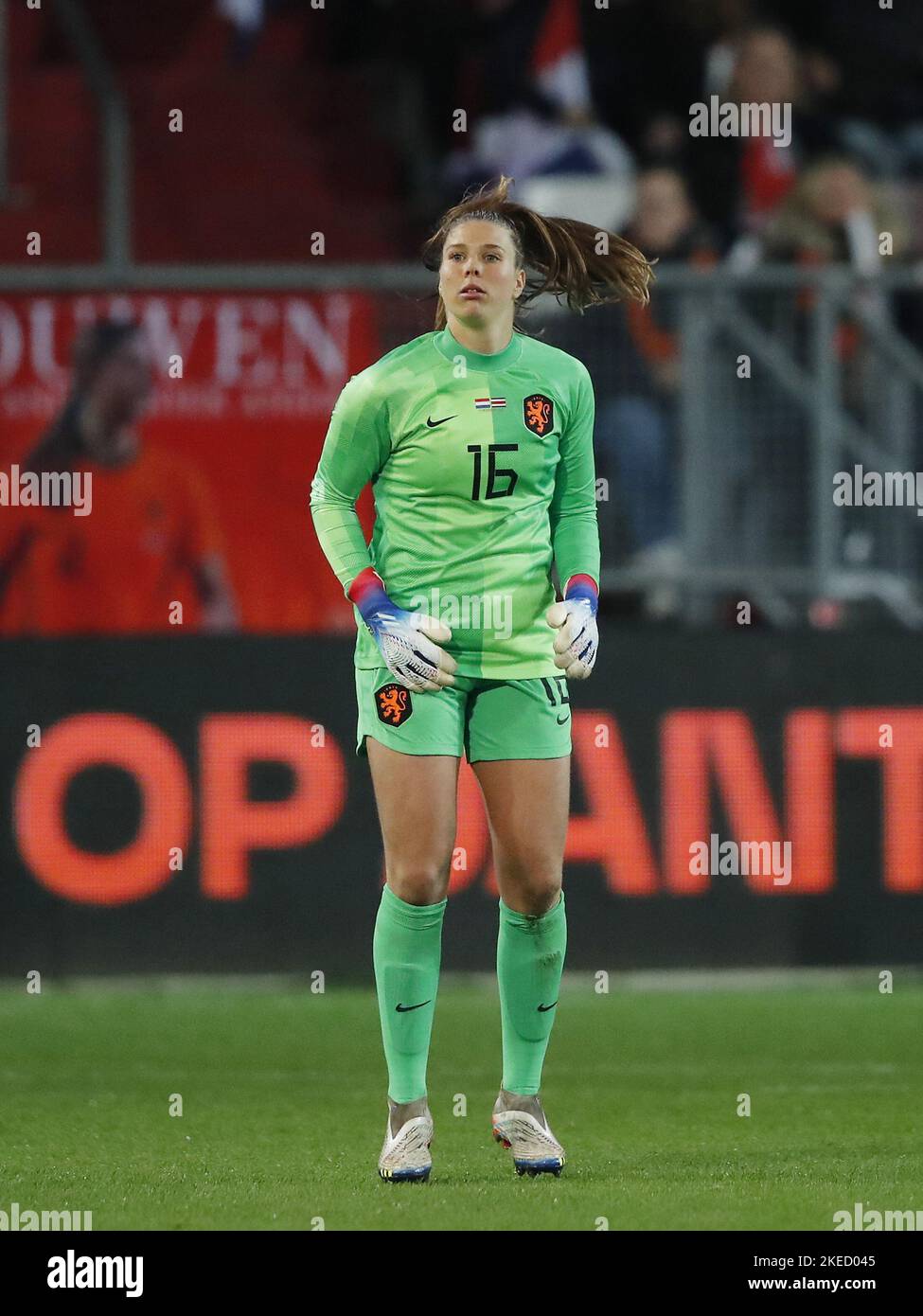 UTRECHT - Holland women goalkeeper Lize Kop during the women's friendly ...