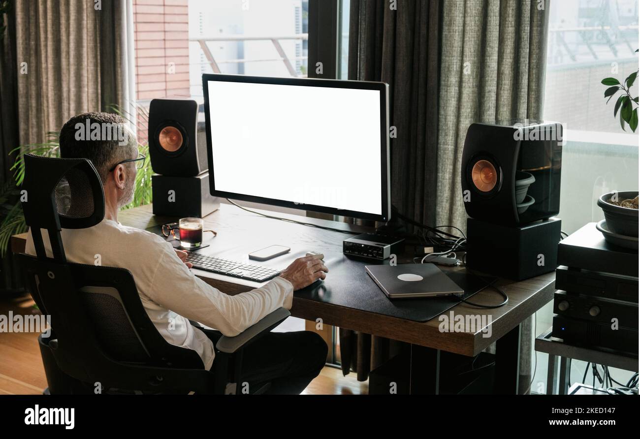 Man working from home Stock Photo - Alamy
