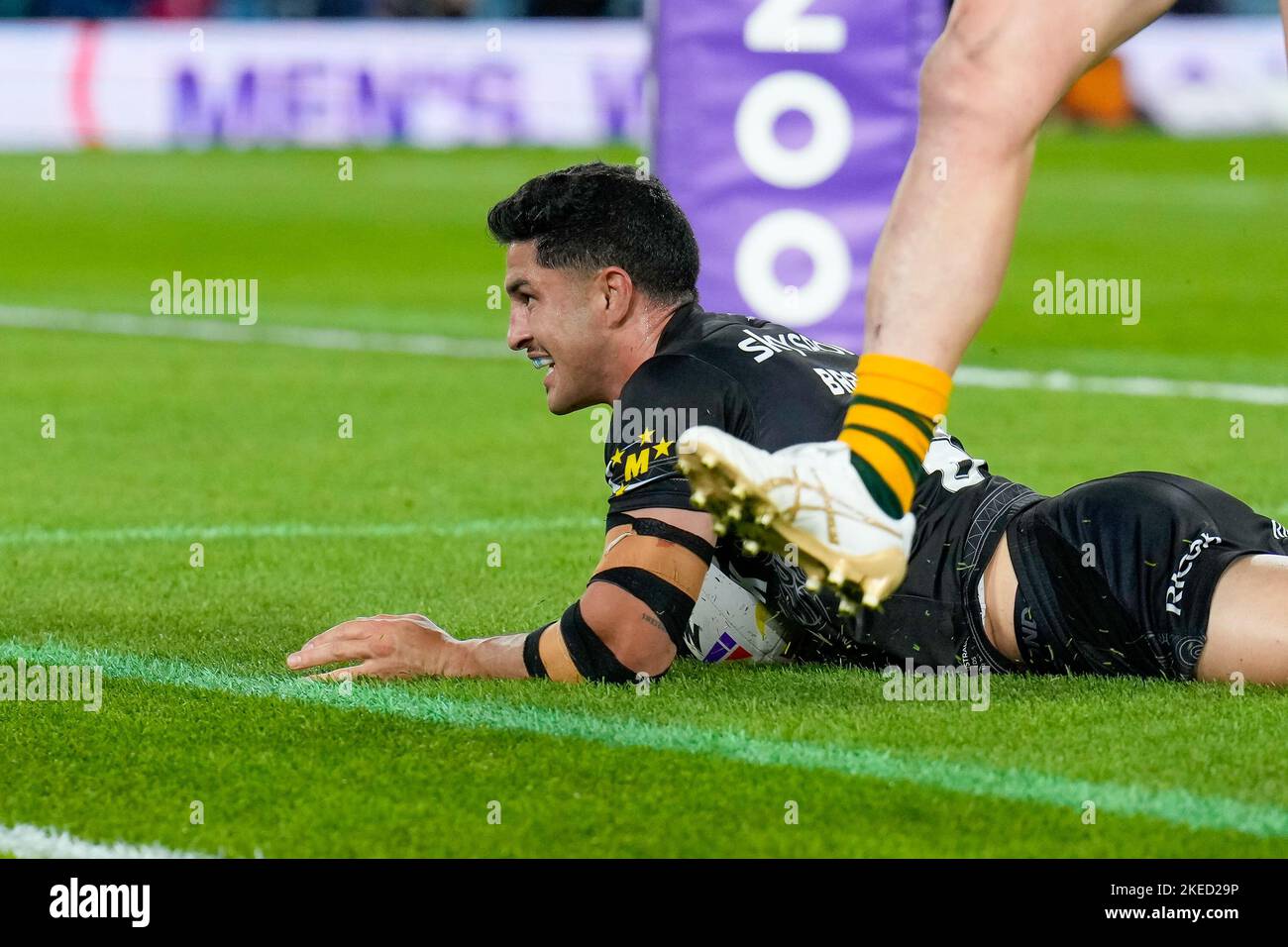 Leeds, UK. 03rd Nov, 2022. Dylan Brown (Parramatta Eels) of New Zealand ...