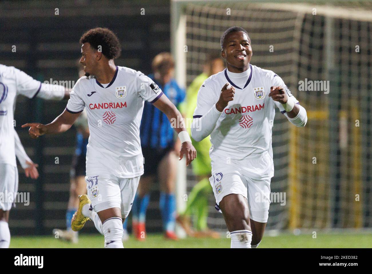 RSCA Futures' Simion Michez celebrates after scoring during a soccer ...