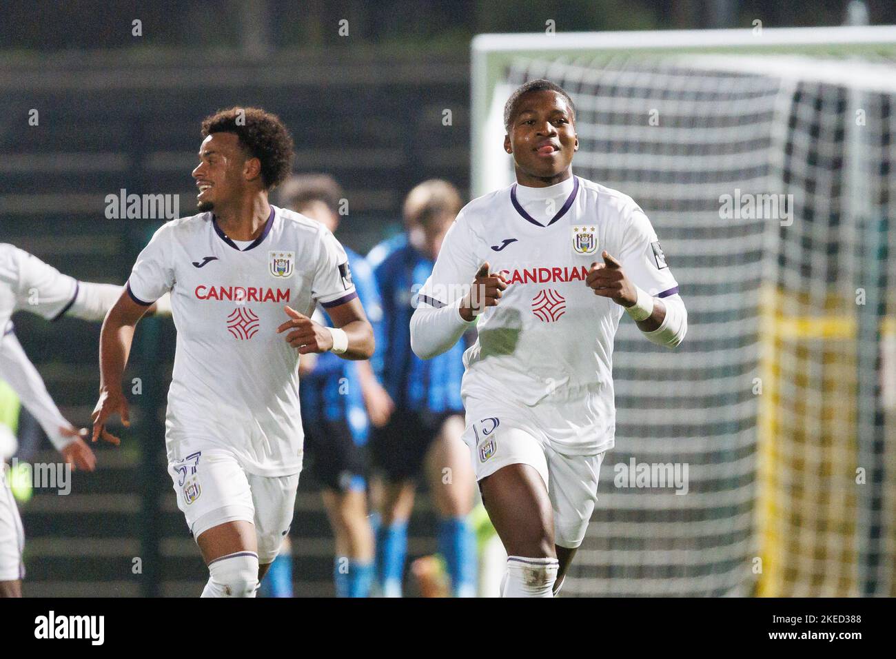 RSCA Futures' Simion Michez celebrates after scoring during a soccer ...