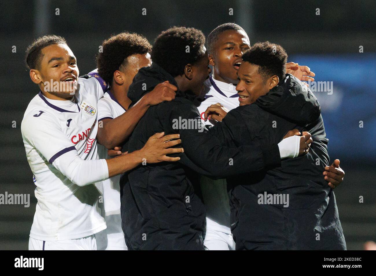 RSCA Futures' Simion Michez celebrates after scoring during a soccer ...